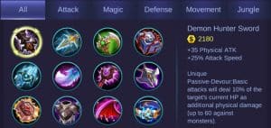 Mobile Legends Items 2023 (Updated List Guide with Tables)