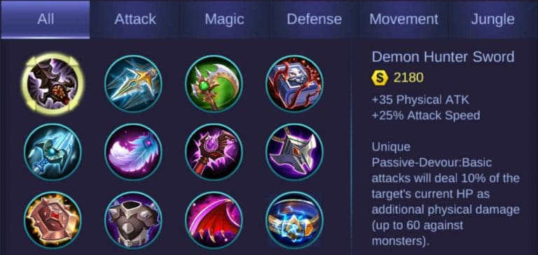 Mobile Legends Items 2023 (Updated List Guide with Tables)